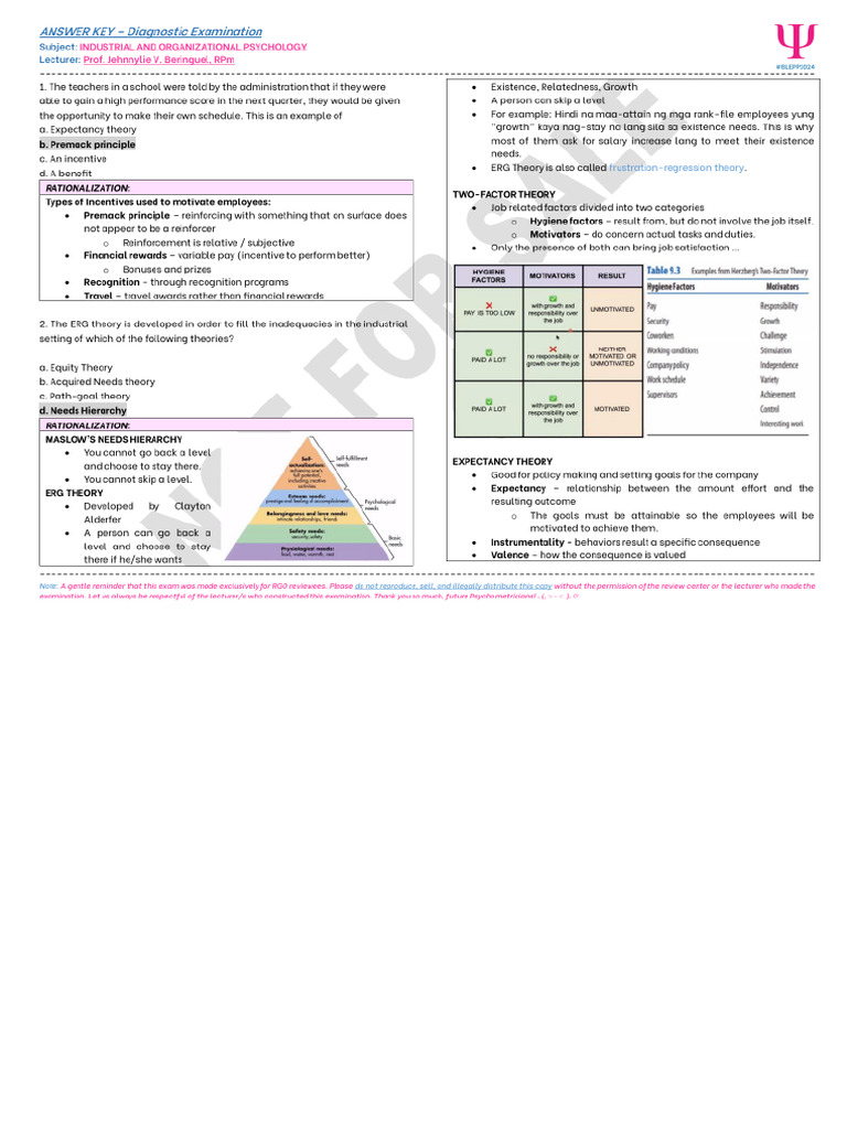 IOP - ANSWER KEY RATIO Prof. Jehn | PDF