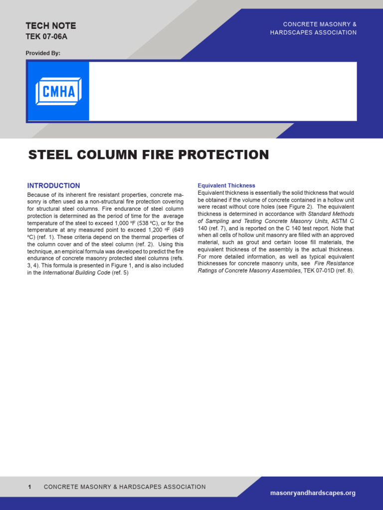 Steel Column Fire Protection Guide | PDF | Concrete | Masonry