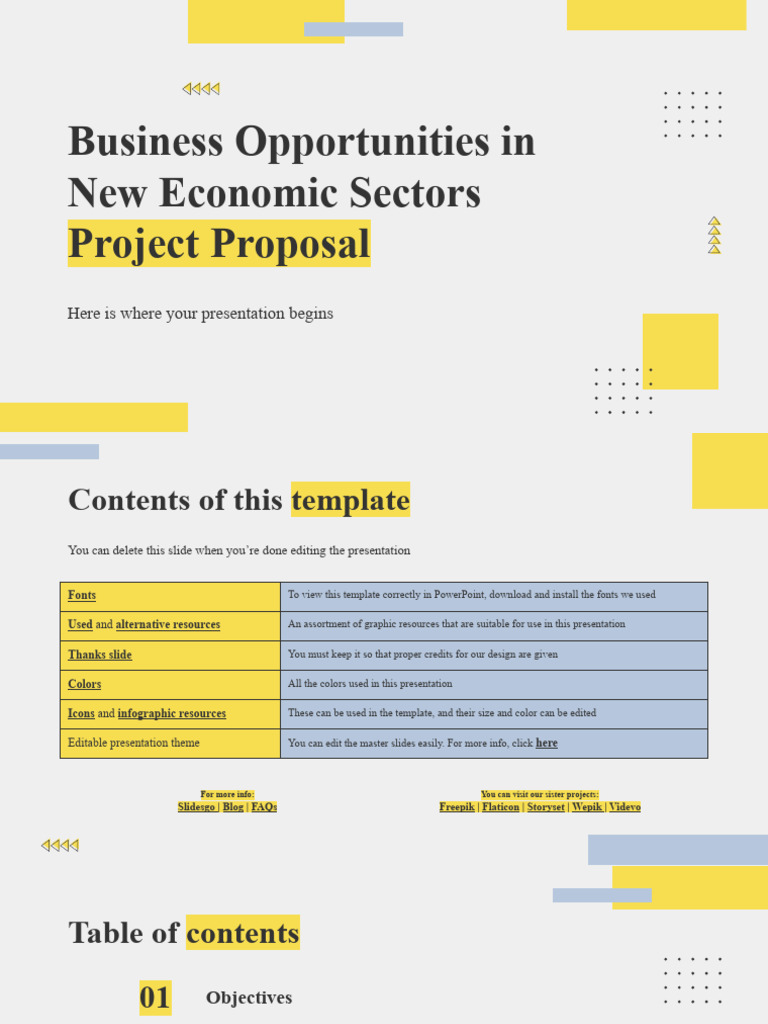 Business Opportunities in New Economic Sectors Project Proposal by ...