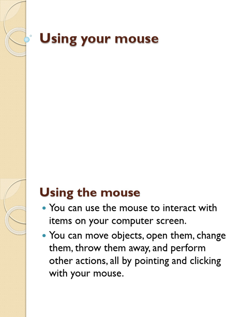 LESSON 2 Using The Mouse | PDF | Double Click | Icon (Computing)