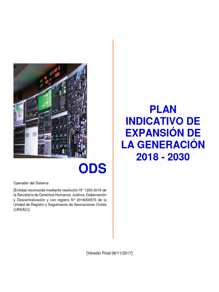 Plan Indicativo de Expansion de La Generacion 2018-2030 - ODS 6-Oct ...