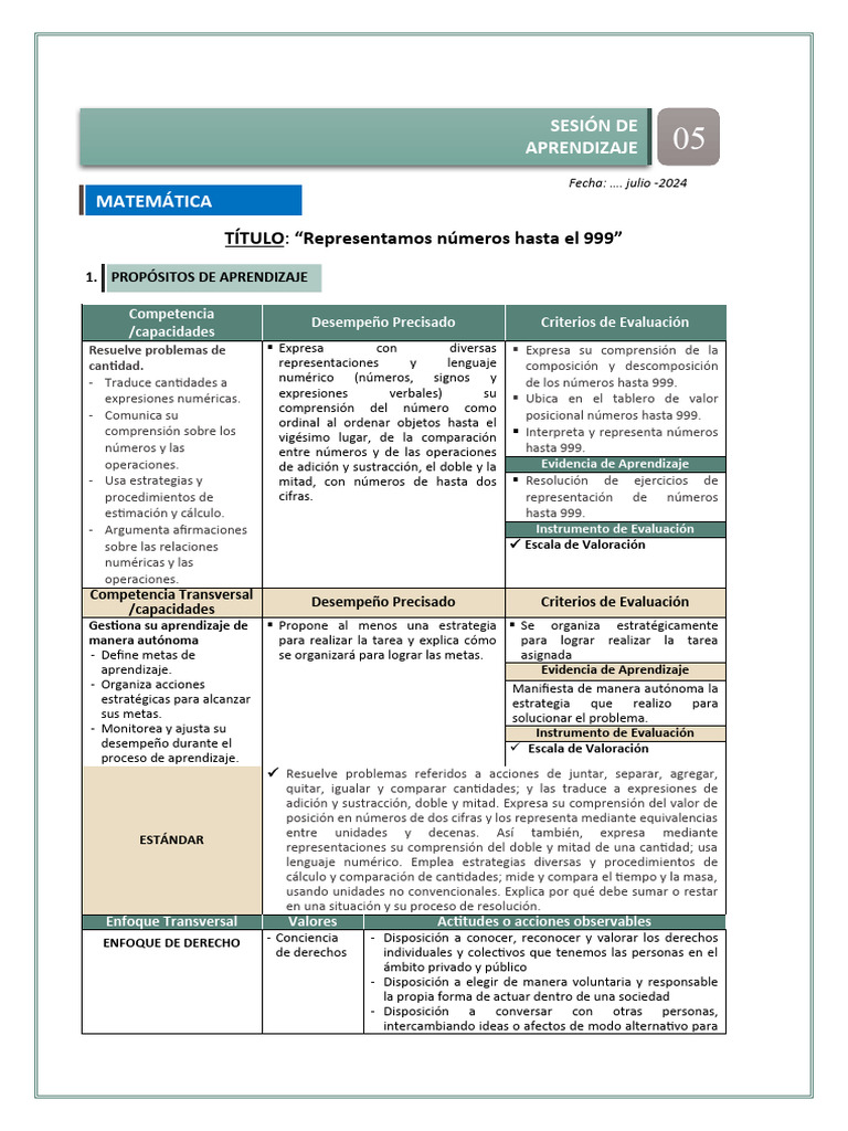 2° U5 Sem2 S5 Mat-Sesion | PDF | Aprendizaje | Cognición