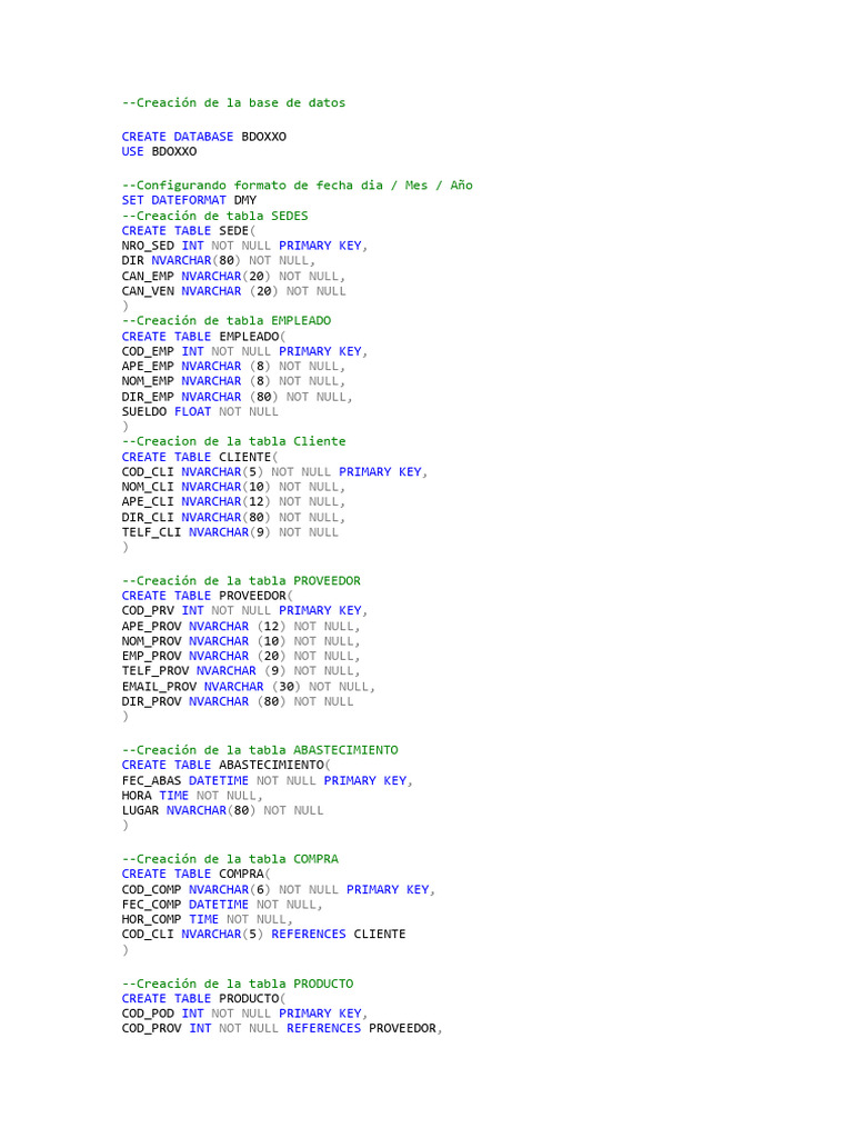 Base de Datos Proyecto | PDF | Bases de datos | Software de gestión de datos
