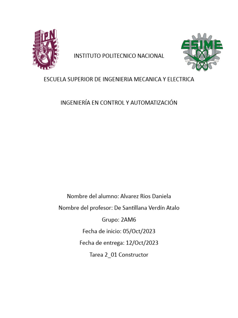 Tarea 2 01 Constructor Pdf Constructor Programación Orientada A