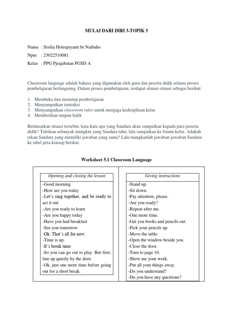 Mulai Dari Diri 3-Topik 5 | PDF