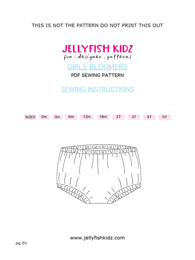 Girls Bloomers Sewing Instructions | PDF | Seam (Sewing) | Sewing