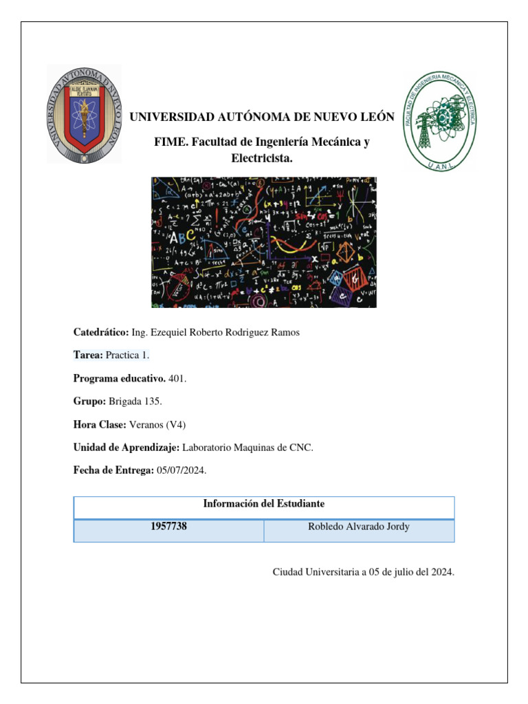 Practica 1 - Laboratorio CNC - 1957738 | PDF | Control numerico | Software