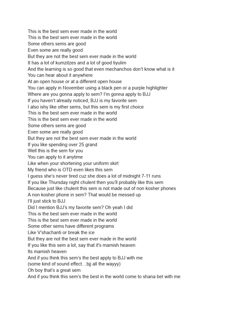 The Best Sem Ever | PDF