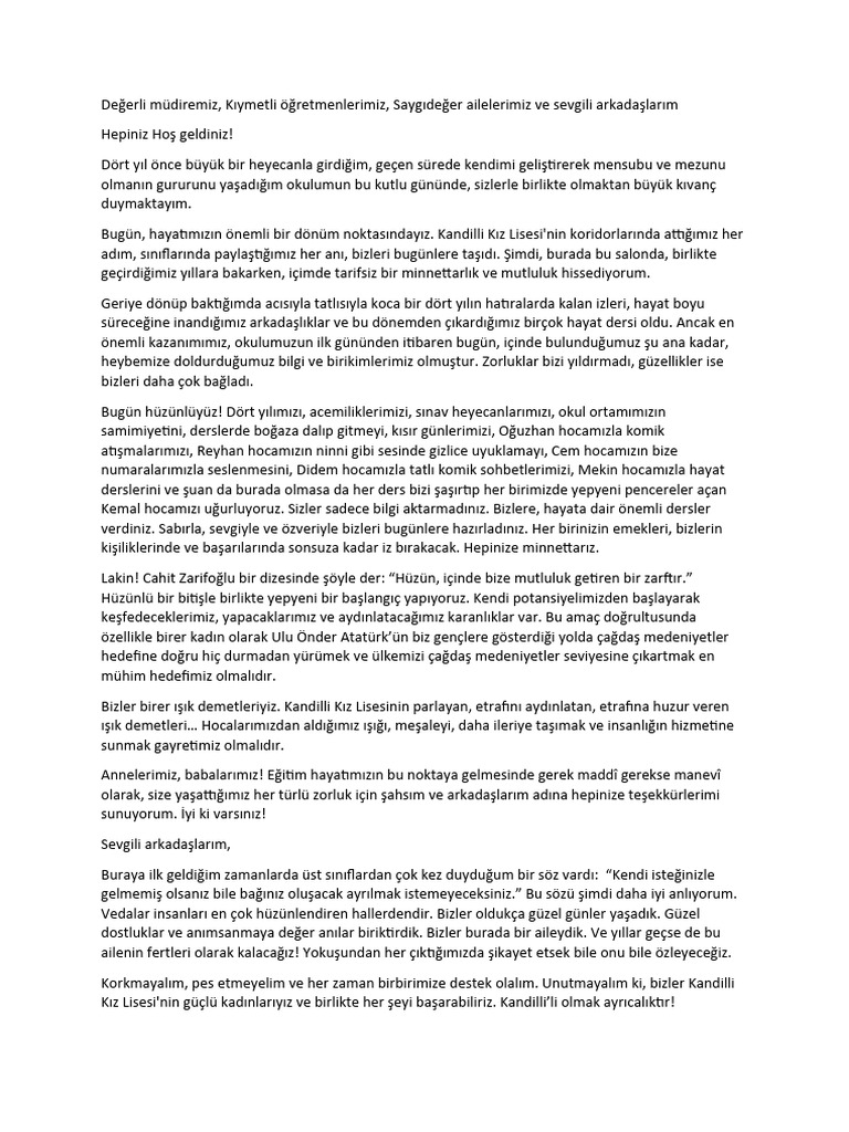 Mezun Konuşması | PDF