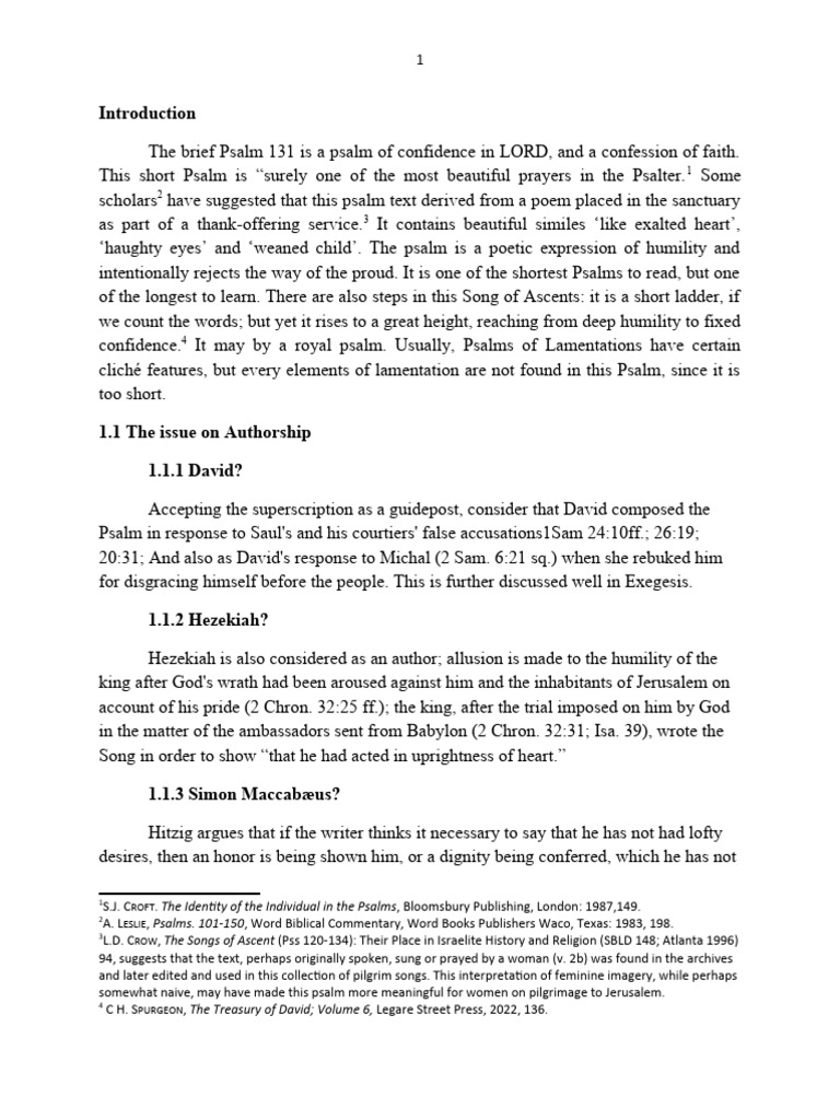 Psalm 131 | PDF | Psalms | David