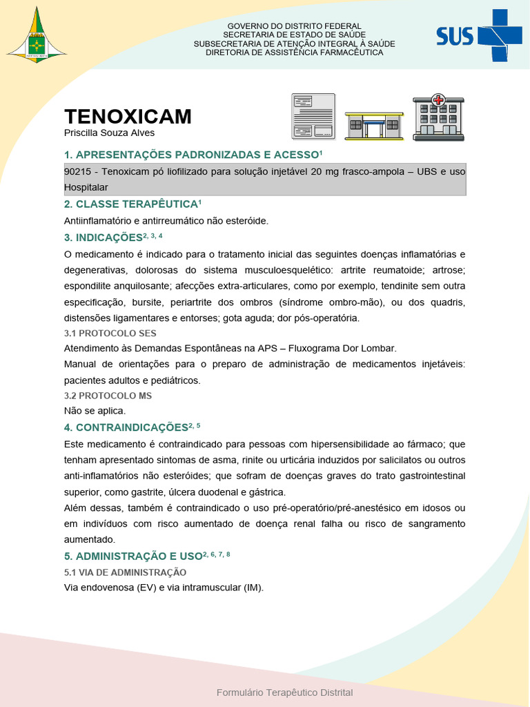 Tenoxicam | Download grátis PDF | Biodisponibilidade | Rim