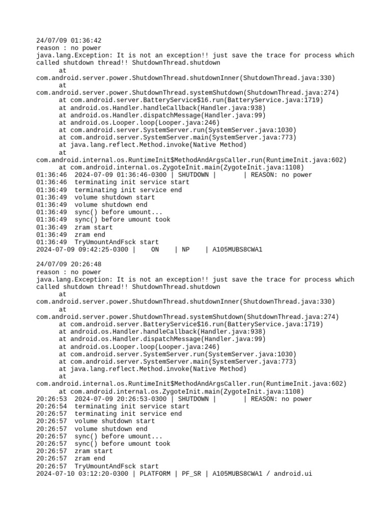 Power Off Reset Reason | PDF | Java (Programming Language) | Software Industry