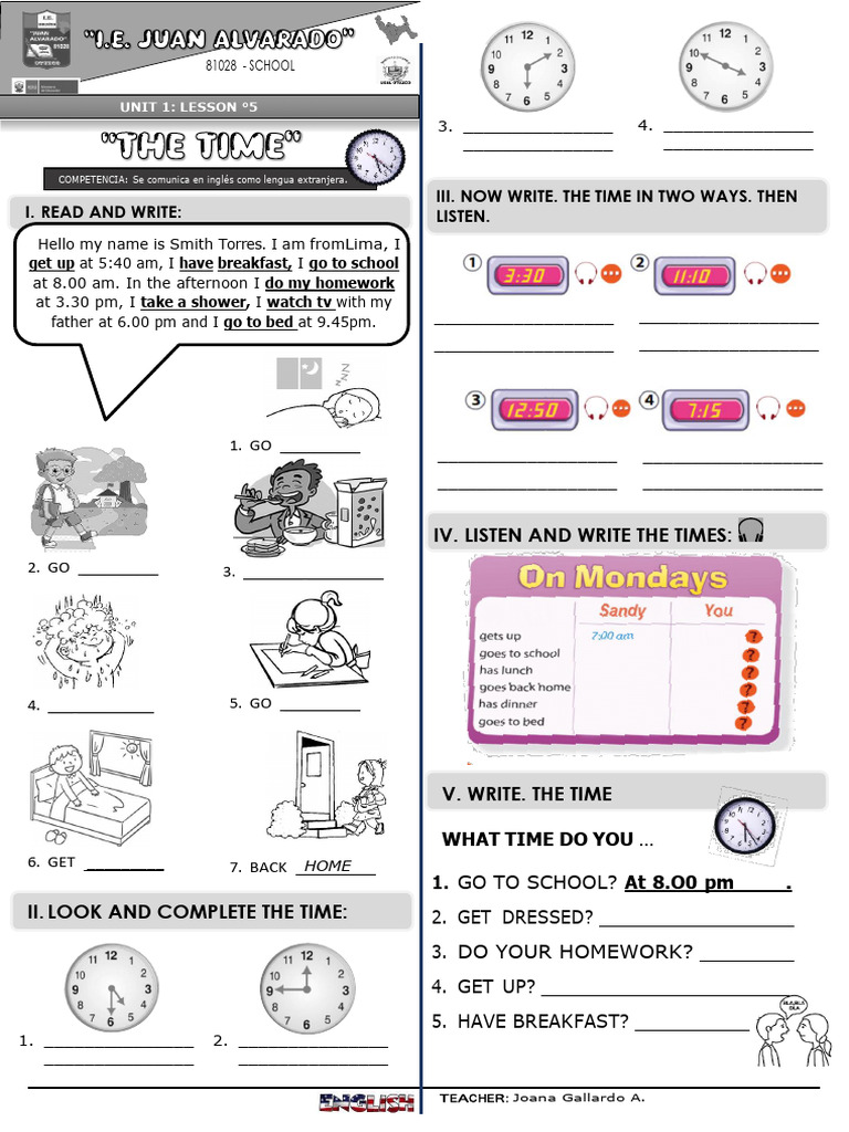LESSON 5 -WORKSHEET | PDF