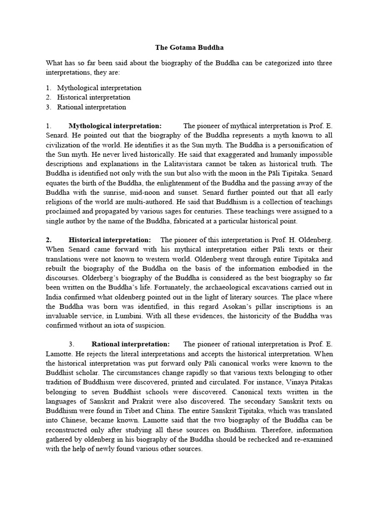 The Gotama Buddha In Bpu Lecture Pdf Pali Indian Philosophy