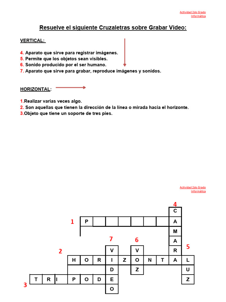Cruzaletras Sobre Grabar - 2do Grado | PDF