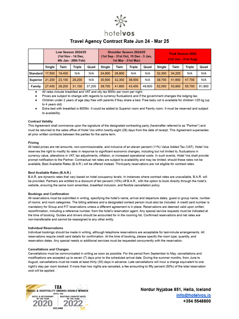 Travel Agency Contract 2024 25 Prepayment 1 | PDF | Market (Economics) | Money