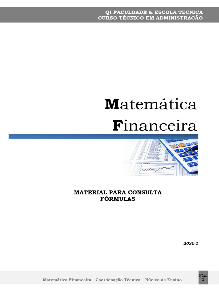 Material para Consulta MF - Fórmulas 2020-1 | PDF | Juros | Finanças ...