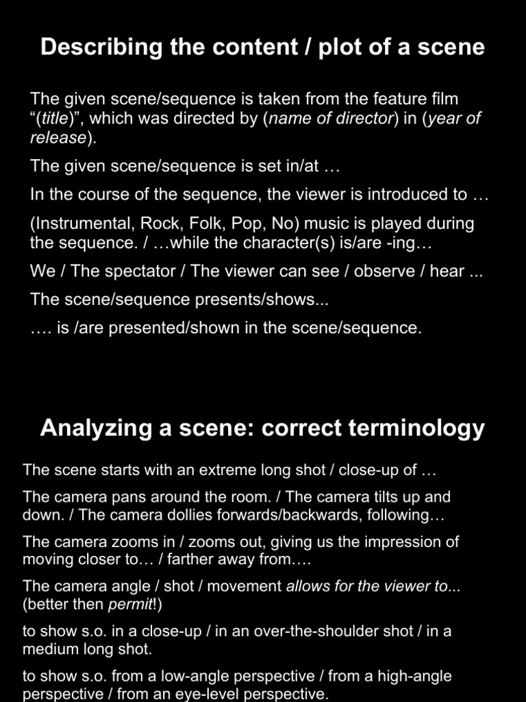 Terminology For Writing Scene Analysis | PDF | Art