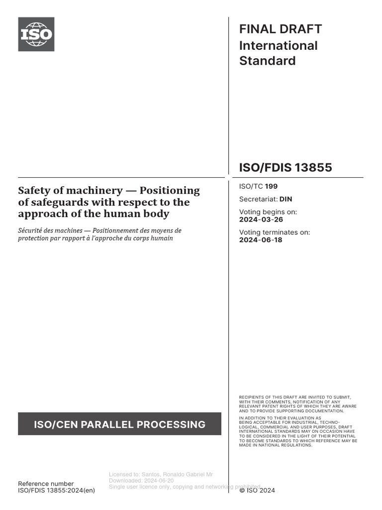 Iso Fdis 13855 (E) | PDF | International Organization For Standardization