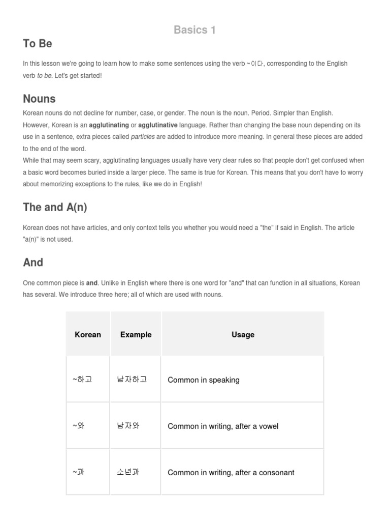 04-Korean Basics 1 | PDF | English Language | Korean Language