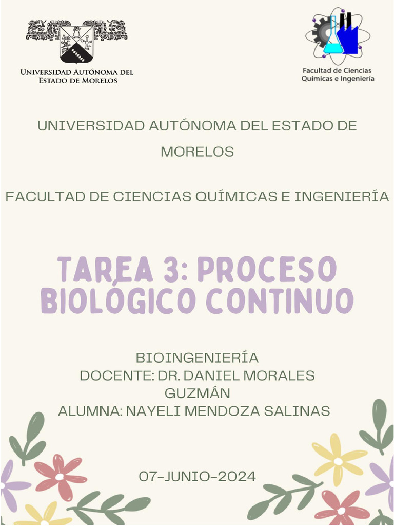 Tarea 3 Proceso Biológico Continuo | PDF | Gusto | Melaza