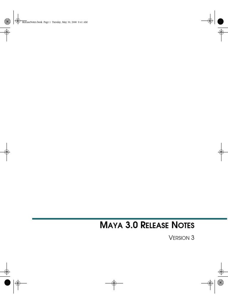 ReleaseNotes Maya | PDF | Rendering (Computer Graphics) | Menu (Computing)