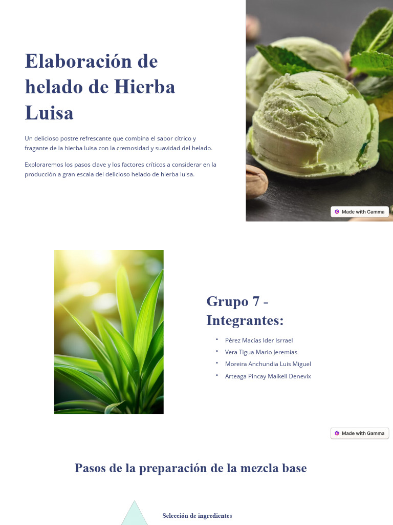 Elaboracion-de-helado-de-Hierba-Luisa | PDF | Helado | Industria de alimentos
