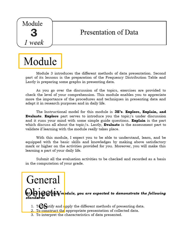 Module 3 Presentation of Data | PDF | Histogram