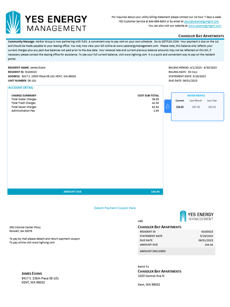 UtilityBillingStatement t0163023 052023 | PDF | Service Industries