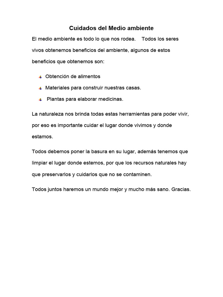 Cuidados del Medio ambiente | PDF