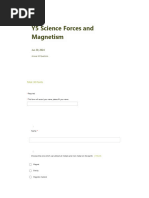 Grade 5 Science: Forces & Magnetism Test | PDF | Force | Magnet