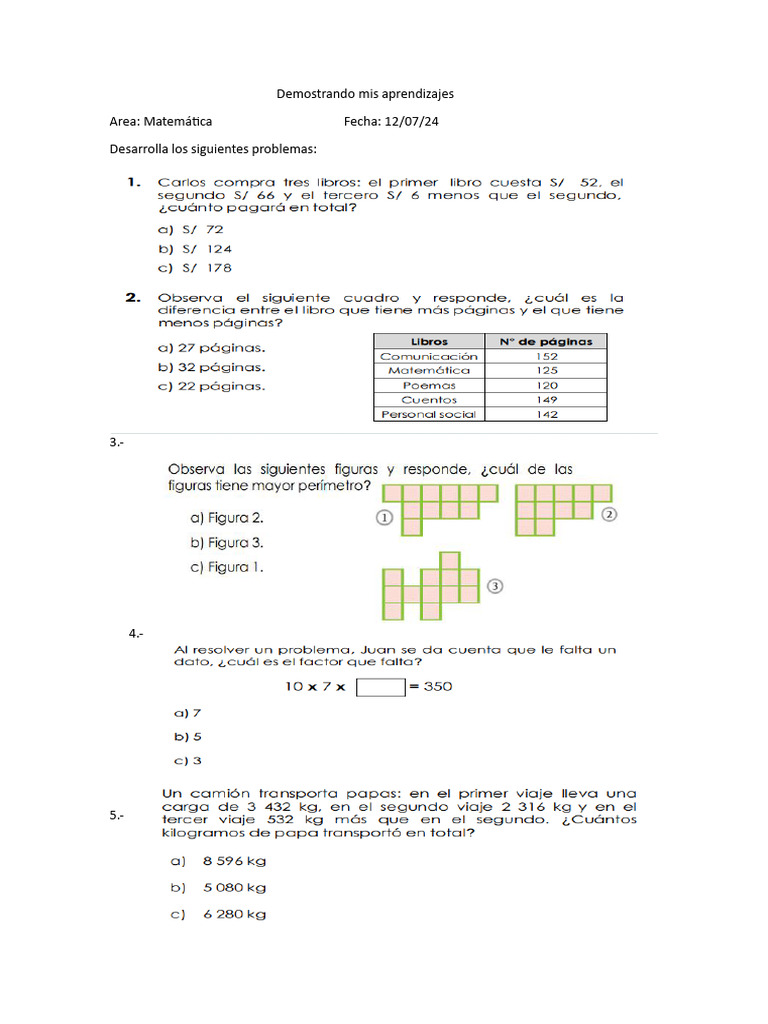 4to C Ficha Matematica 12 - 07 - 24 | PDF | Métodos y materiales de ...