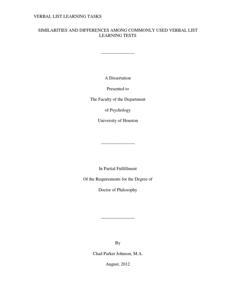 2012 - Johnson, CP - Verbal List Learning Tasks - Similarities and ...