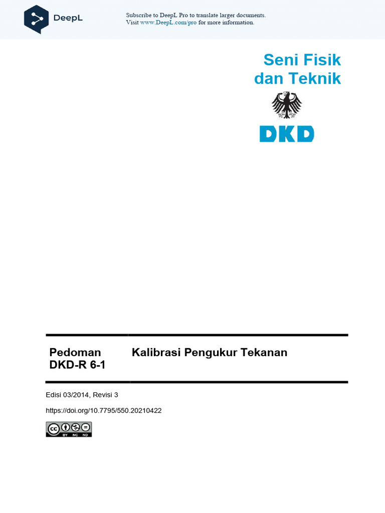 Pedoman Kalibrasi DKD-R 6-1 Tekanan | PDF | Bisnis | Komputer
