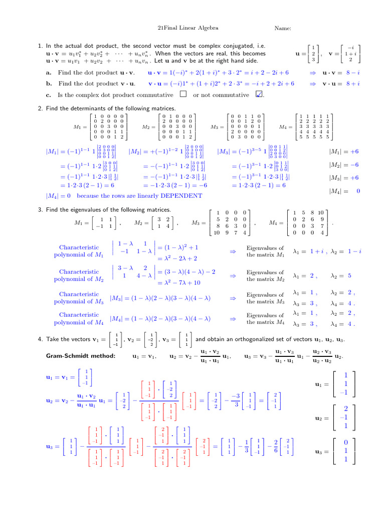 21 Final | PDF | Eigenvalues And Eigenvectors | Mathematical Analysis