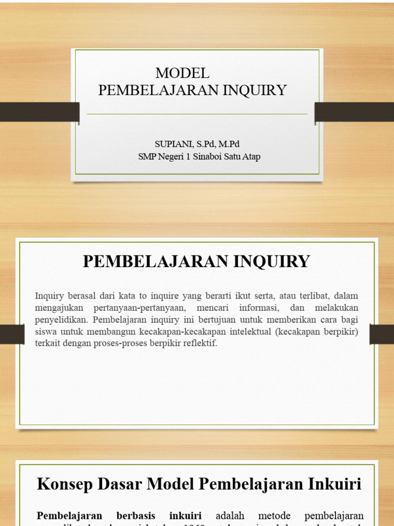 Model Pembelajaran Inkuiri Dan Kooperatif | PDF