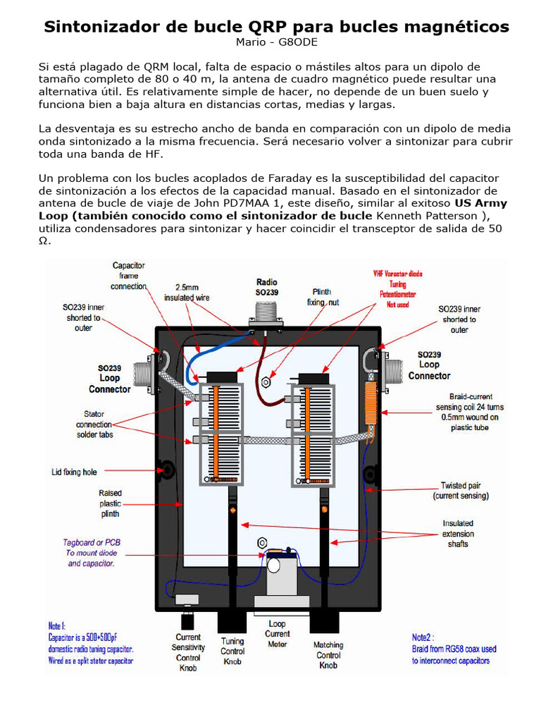 Sintonizador de Bucle QRP para Bucles Magnéticos | PDF | Condensador | Antena (Radio)