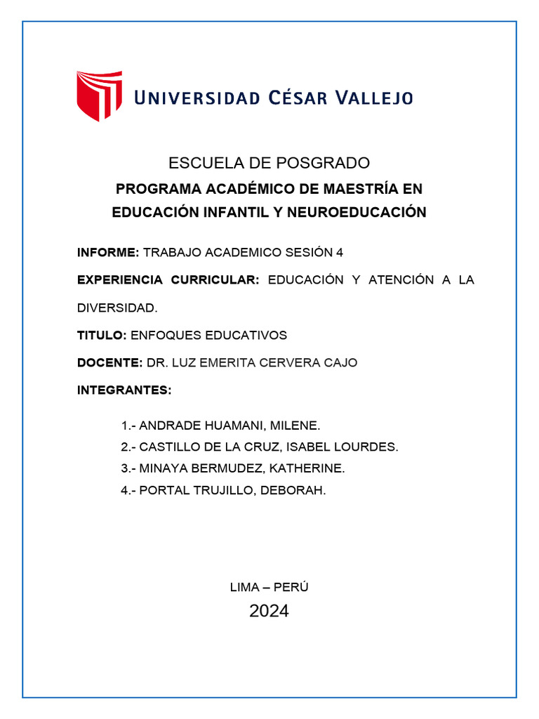 Enfoques Educativos | PDF | Aprendizaje | Enseñando