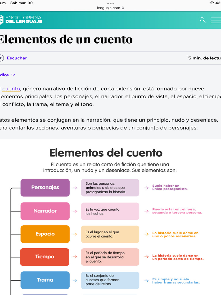 Elementos de Un Cuento #3 | PDF