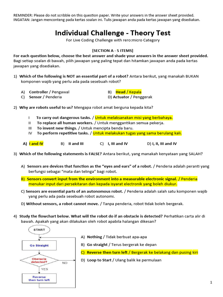 Individual Challenge - Theory Test | PDF