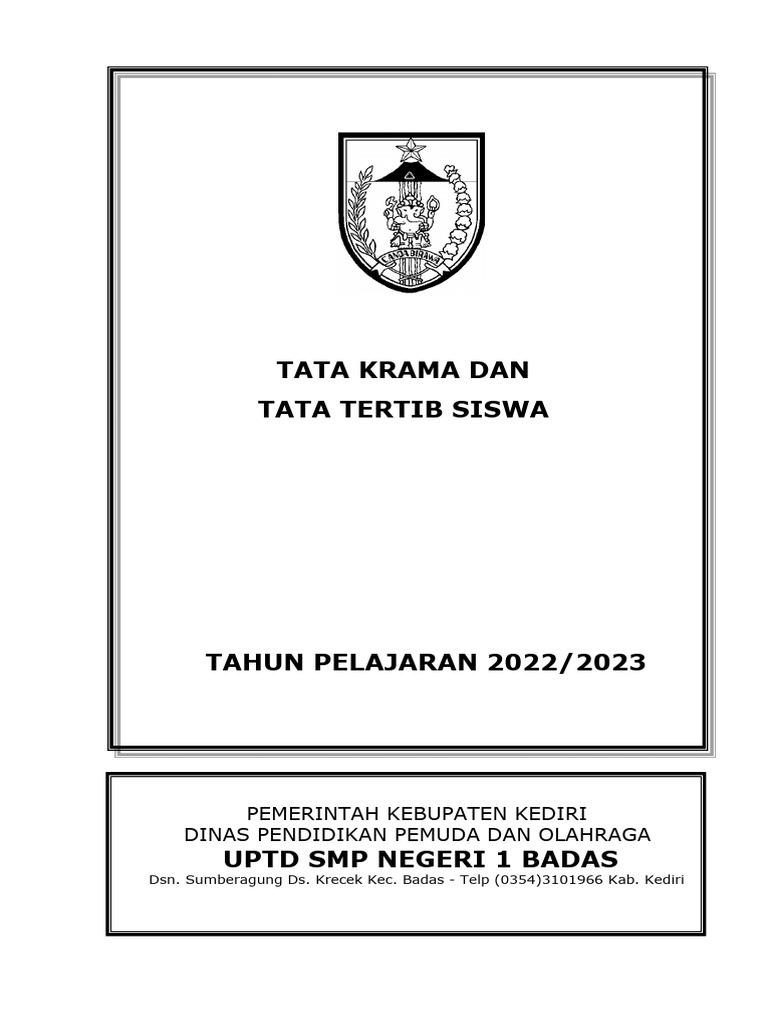 01 Tata Krama Dan Tata Tertib Siswa (Butir 1, 3) | PDF 01 Tata Krama Dan Tata Tertib Siswa (Butir 1, 3) | PDF