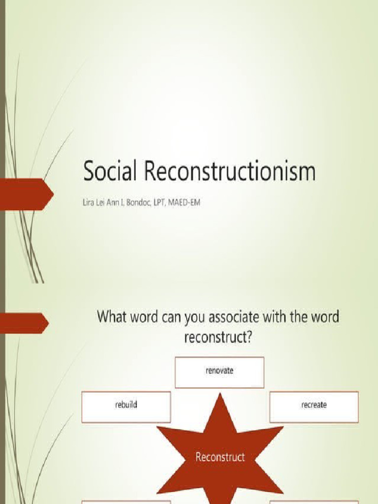 Teachers As Social Reconstructivism | PDF