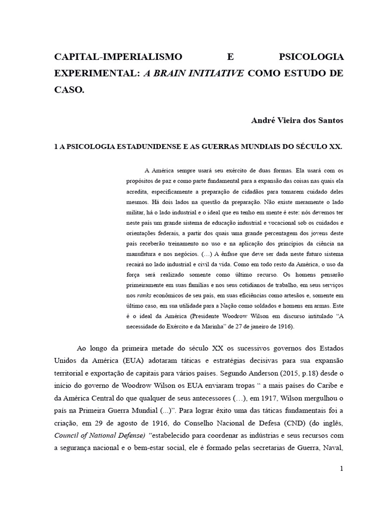 VIEIRA, André S. Capital-Imperialismo e Psicologia Experimental - A ...