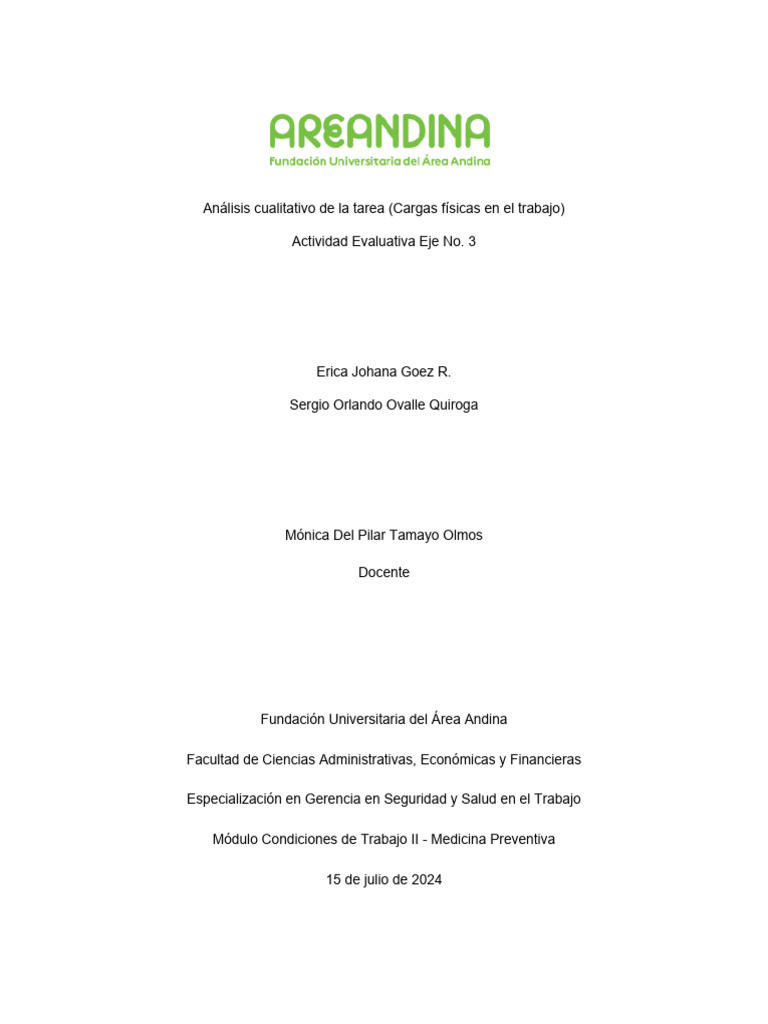 E3 - Entregable - Cond. de Trabajo II | PDF | Factores humanos y ergonomía