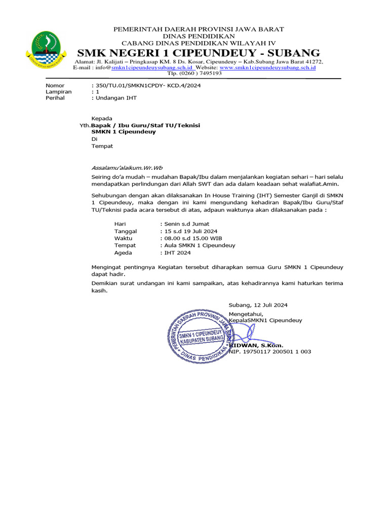 Undangan Iht 2024 | PDF