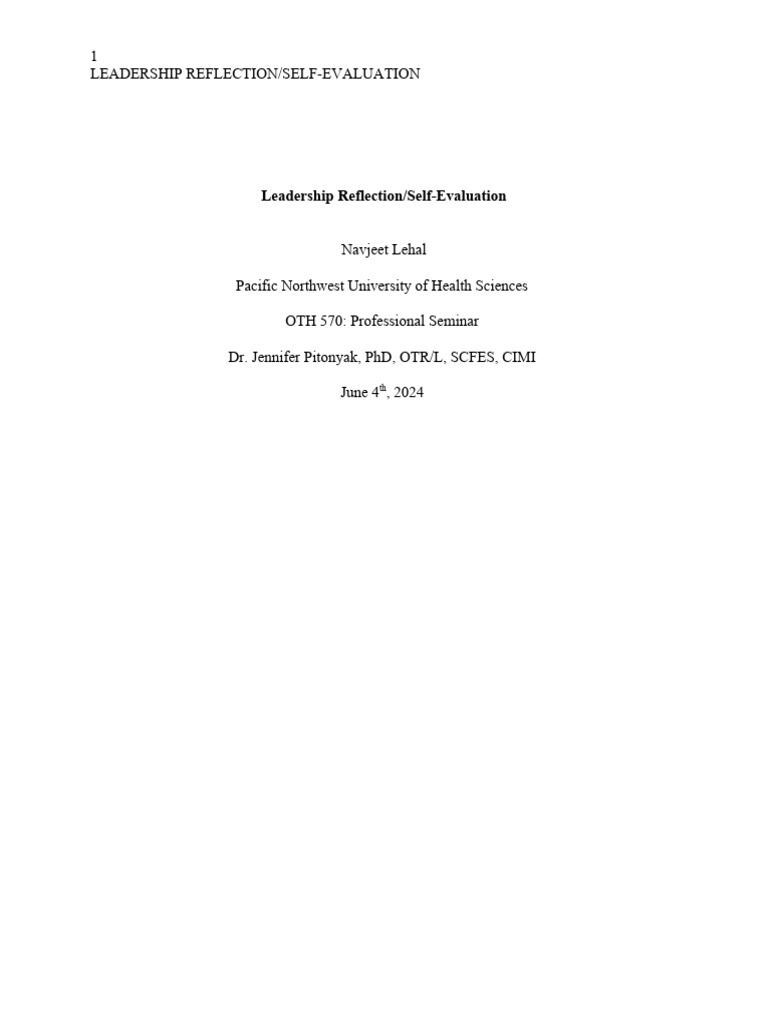 Leadership Reflection on Error Disclosure | PDF | Leadership | Medical ...