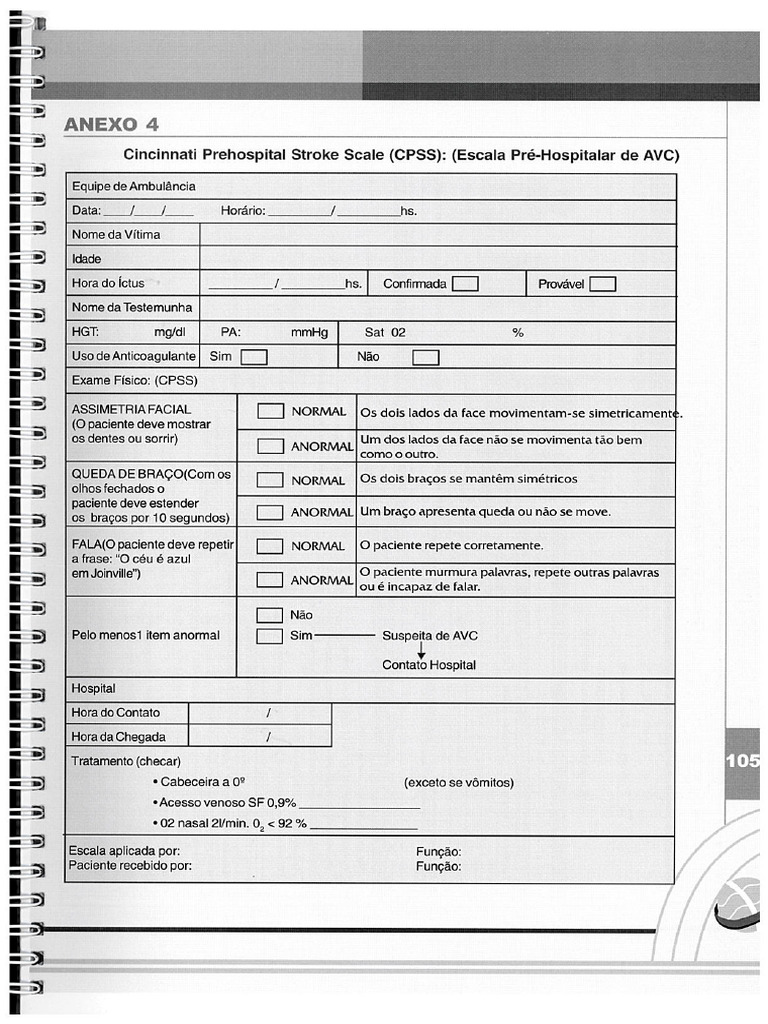 CINCINNATI PREHOSPITAL STROKE SCALE CPSS - Escala Pré Hospitalar de AVE | PDF