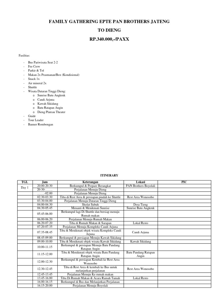 Rundown Dieng 2 | PDF