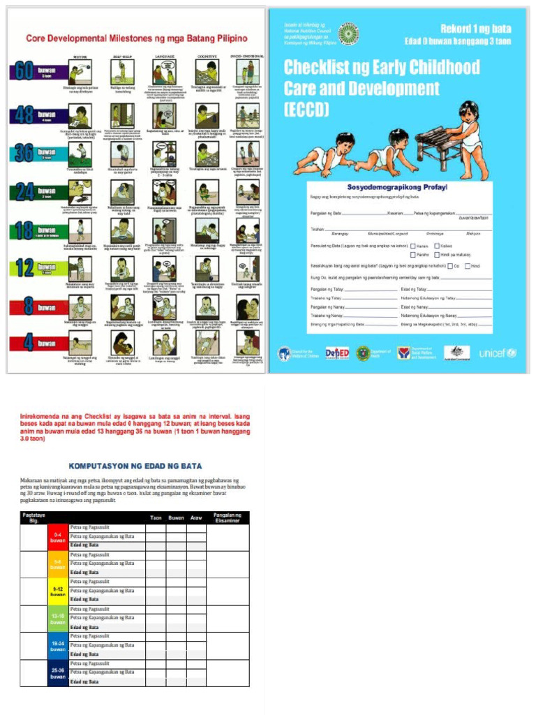 Eccd Checklist Tagalog 0 3 Yrs. Old | PDF