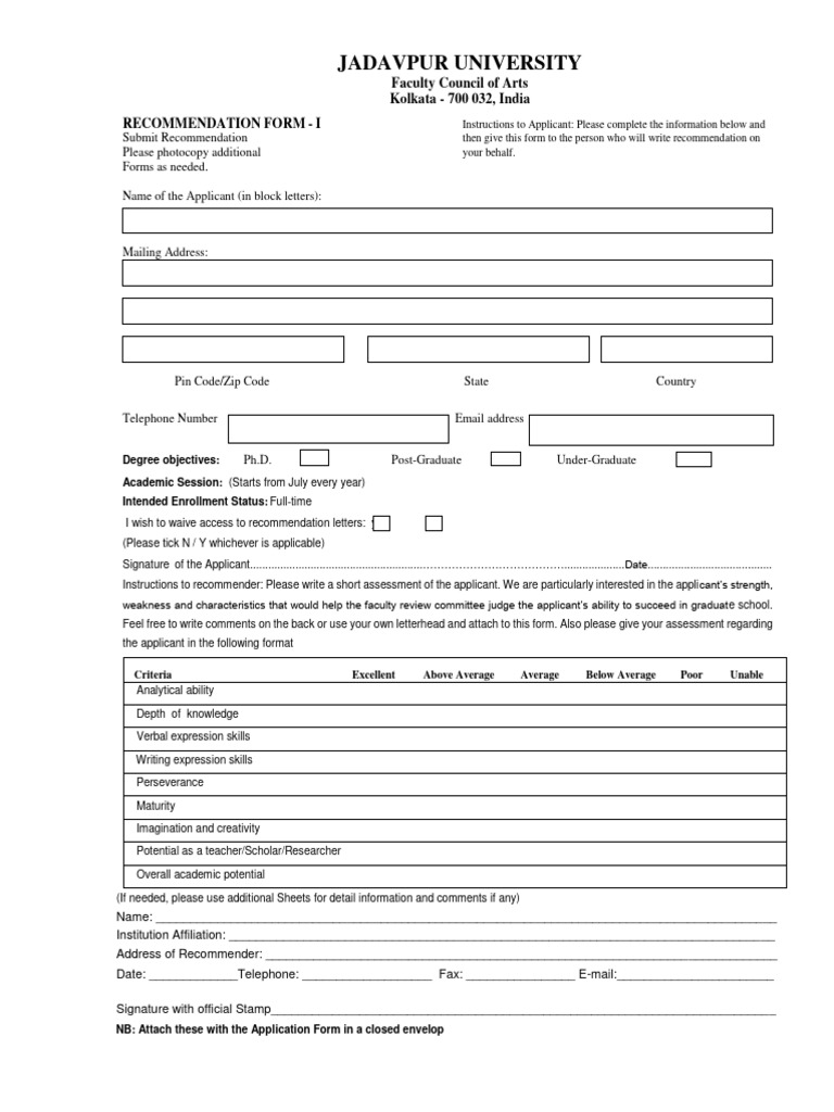 RECOMMENDATION-FORMS-ARTS | PDF